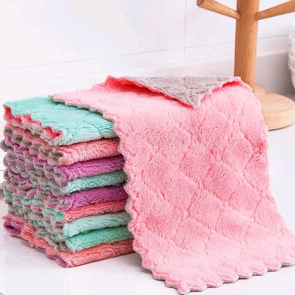 Jual Kain lap bahan microfiber anti minyak / kain lap meja / kain lap ...