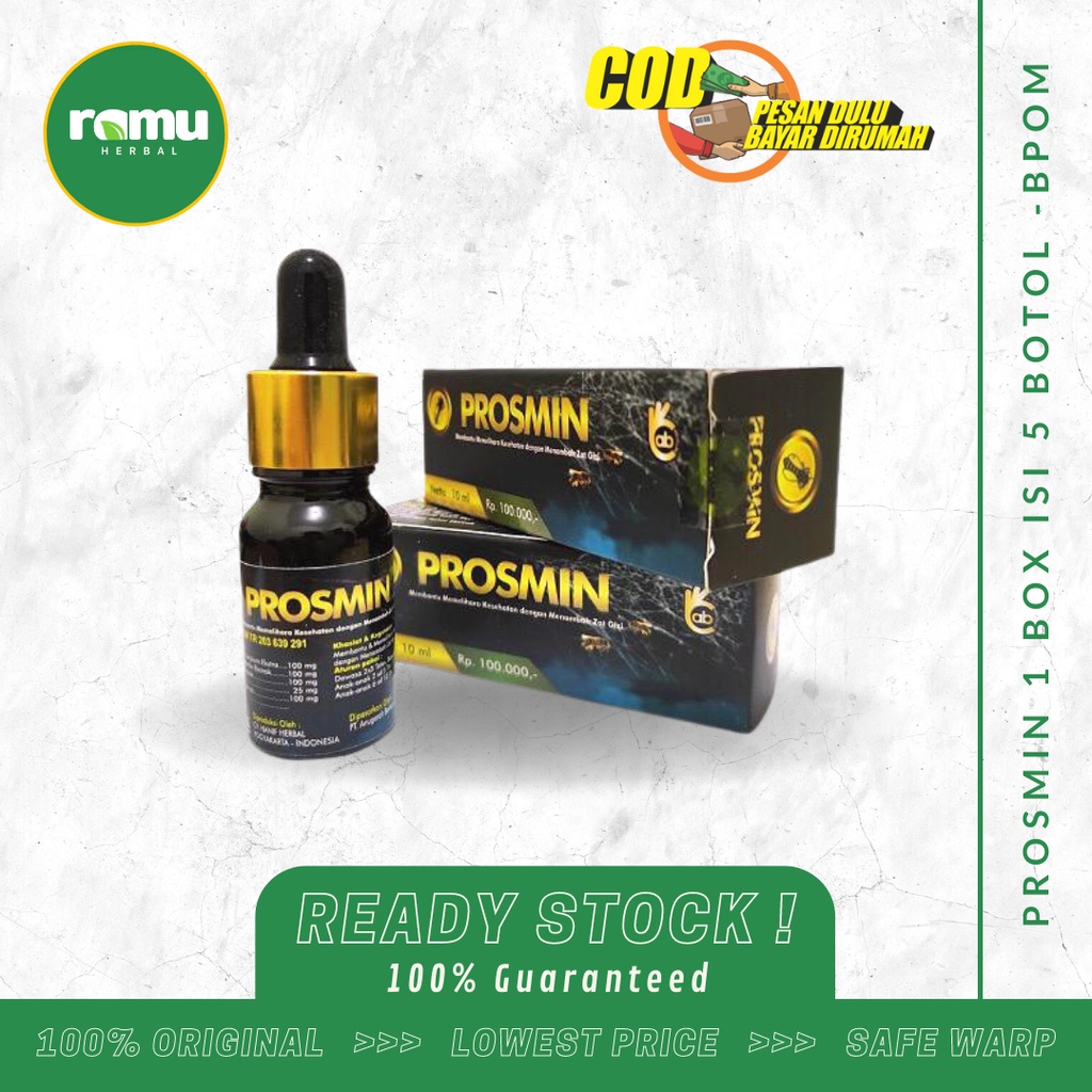 Jual Prosmin 1 BOX ISI 5 BOTOL Propolis prosmin - Herbal ORIGINAL BPOM ...