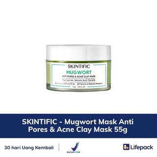 Jual Skintific Mugwort Mask Anti Pores & Acne Clay Mask - 55 g ...