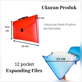 Jual File Folder Tas Map Dokumen F4 (12 Sekat) Document Bag Expanding File Folio Map Harmonika ...