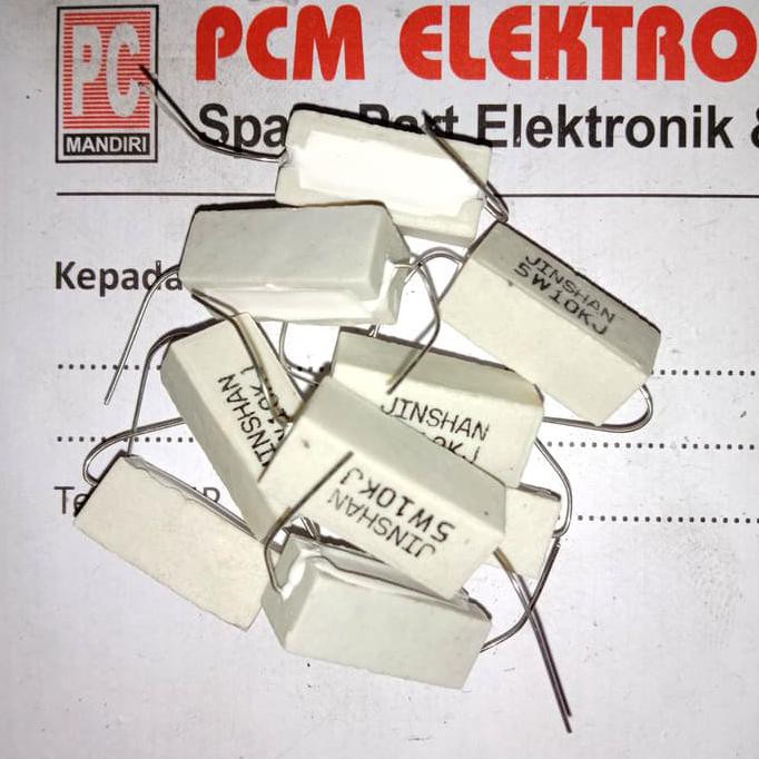 Jual R 10K 10 Kohm 10 K 5W 5Watt 5 Watt Resistor Kapur Pcmelebik54 Kualitas Baik | Shopee Indonesia