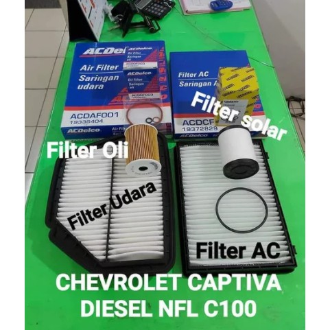 Jual FILTER SET CAPTIVA DIESEL NFL C100 GEN 1 UDARA OLI Dan AC CABIN ...