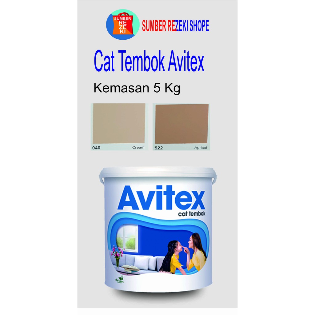 Jual Cat Tembok (Cokelat, Cream) Plafon Gypsum Avitex Interior 5kg ...