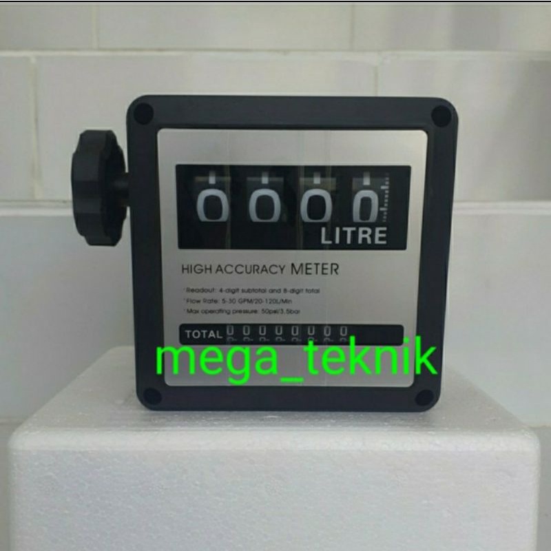 Jual FLOW METER ANALOG MINYAK SOLAR 4 DIGIT UKURAN 1" INCHI,// METERAN ...