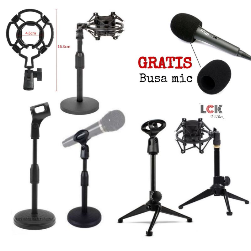 Jual Stand mic meja - tripod stand mic pendek podium - mikrofon stand ...
