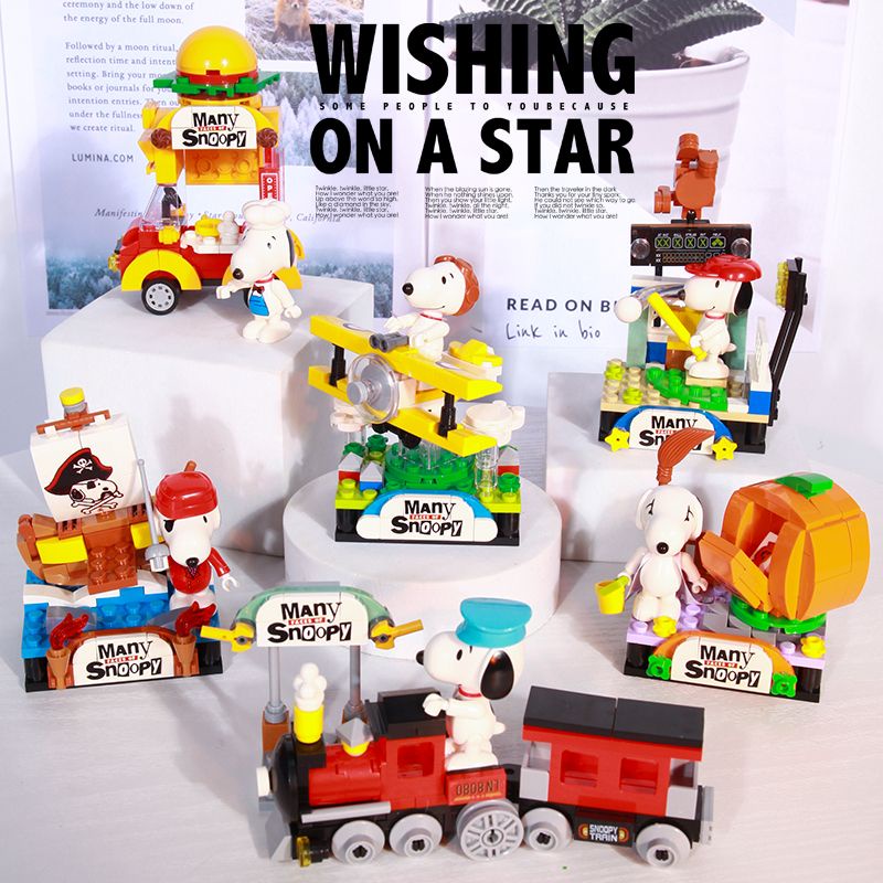 Jual Set Pajangan Lego Miniatur Snoopy Isi 6 ORI Peanuts Many Faces of ...