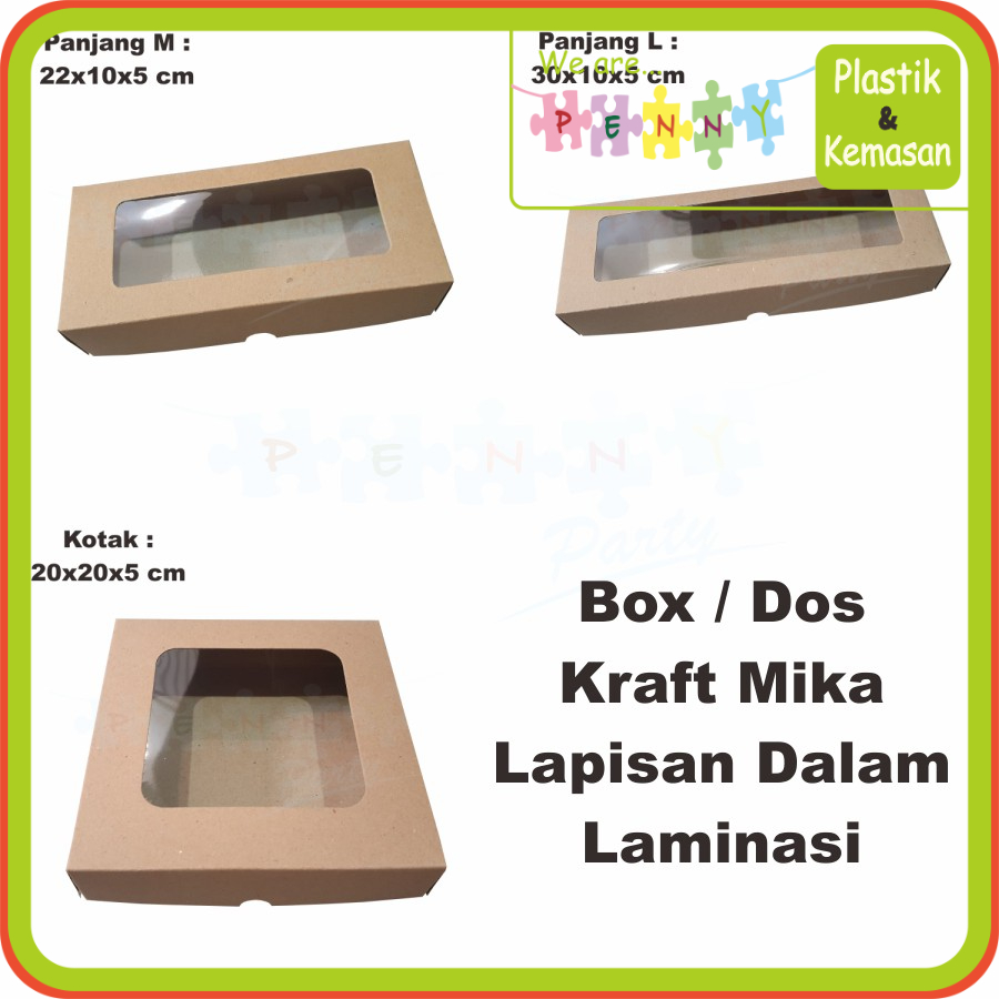 Jual Dos/Dus/Kardus Kraft Mika Coklat Laminasi Box Makanan Food Grade ...