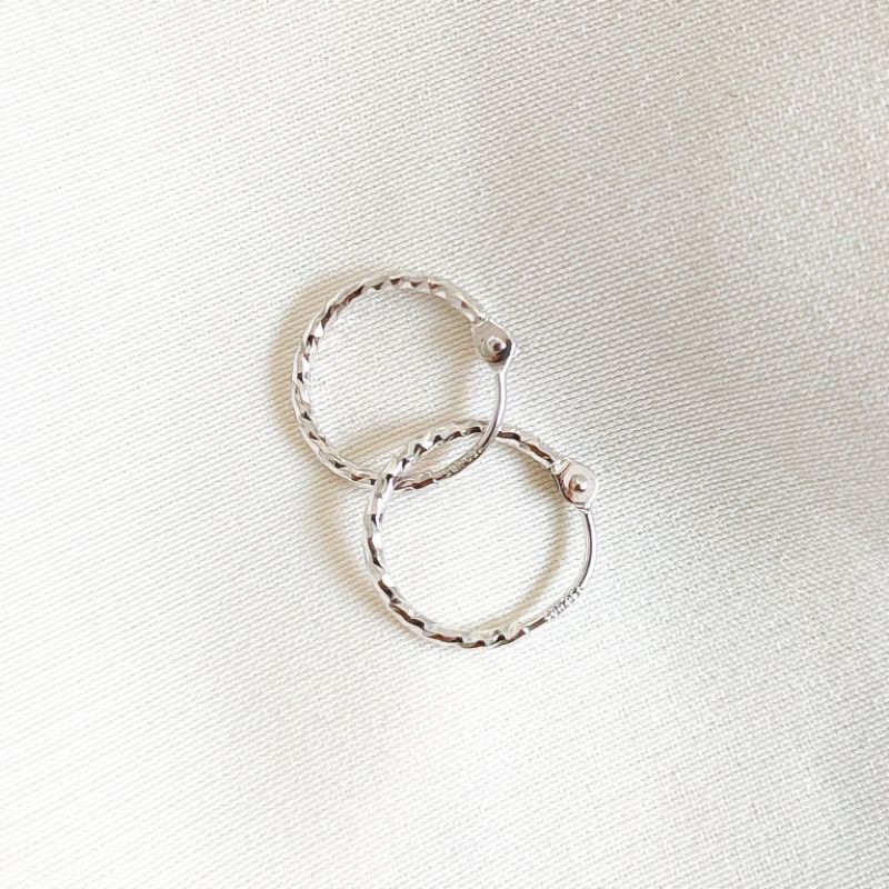 Jual anting bulat minimalist emas putih 18 karat anting simple elegant ...