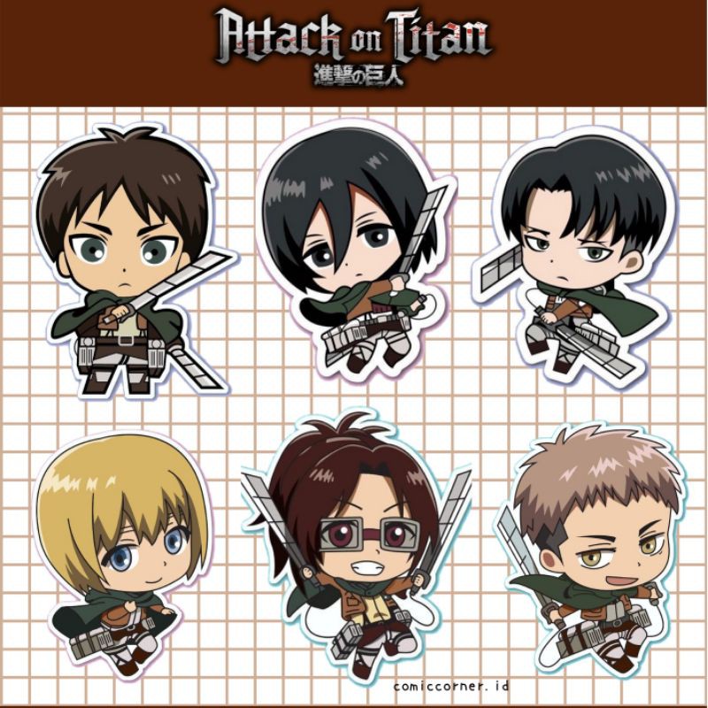 Jual (Hand cut) Stickers Aot/ Sticker anime/ stiker attack on titan ...