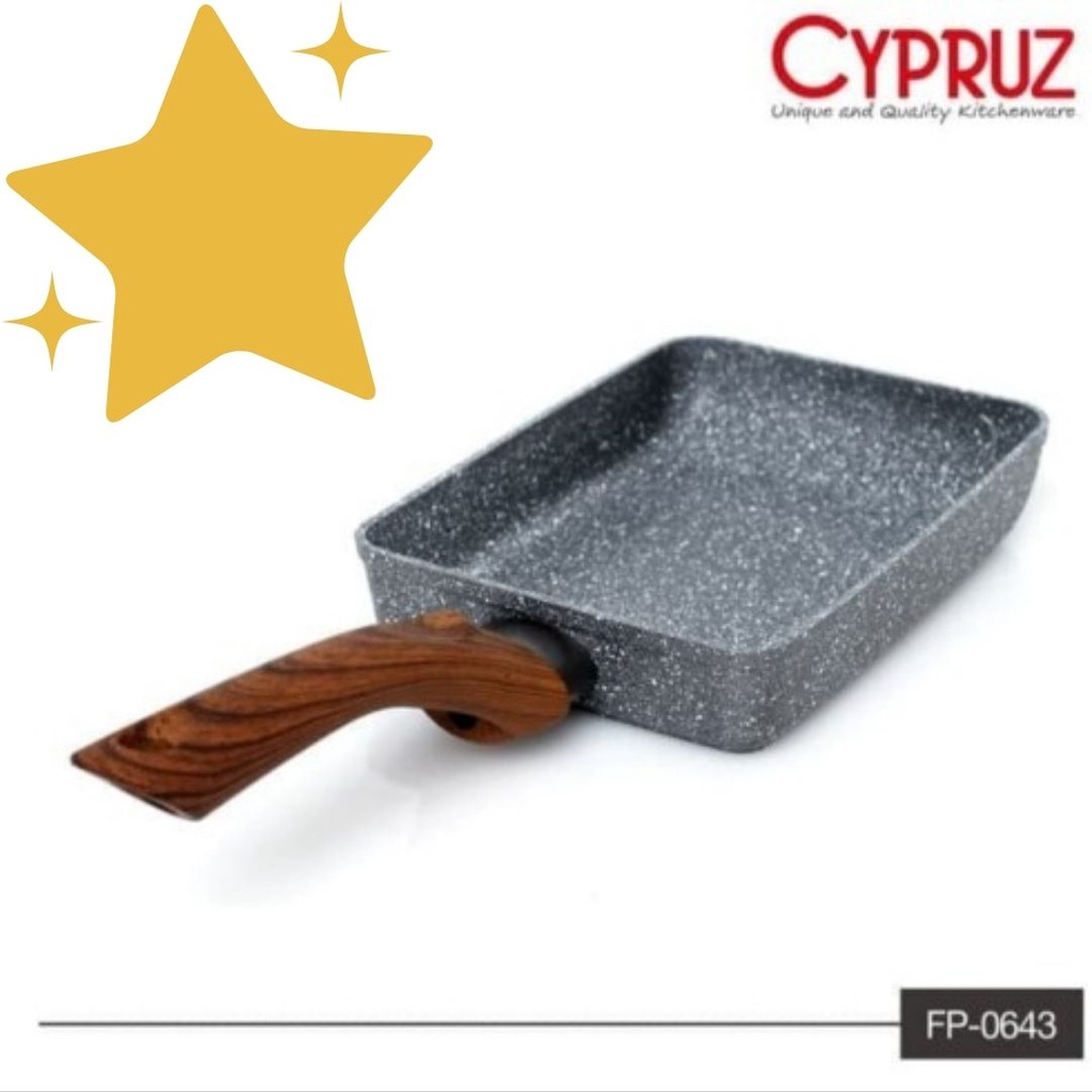 Jual Cypruz Fry Pan Marble Kotak FP-0643 Induksi 13x18cm Tamagoyaki Omlete Pan wajan ...