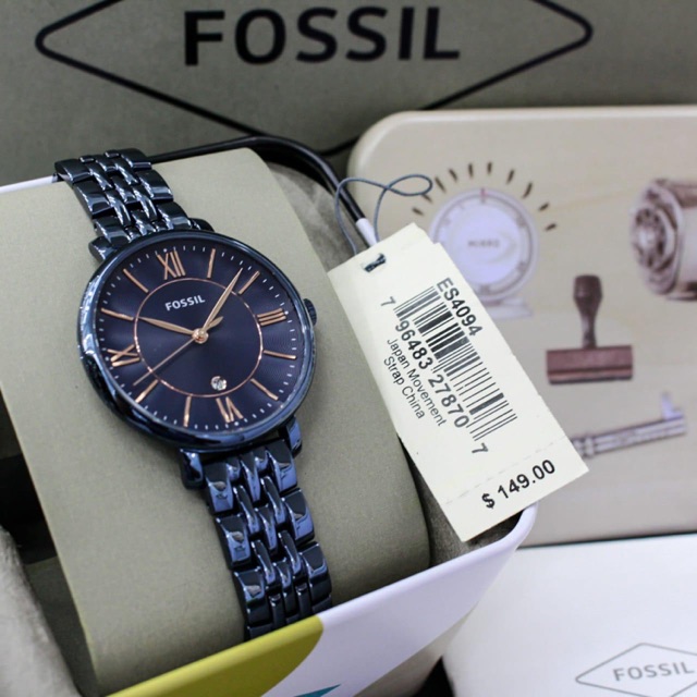 Jual FOSSIL JACQUELINE THREE-HAND DATE BLUE ES4094 ORIGINAL Indonesia ...