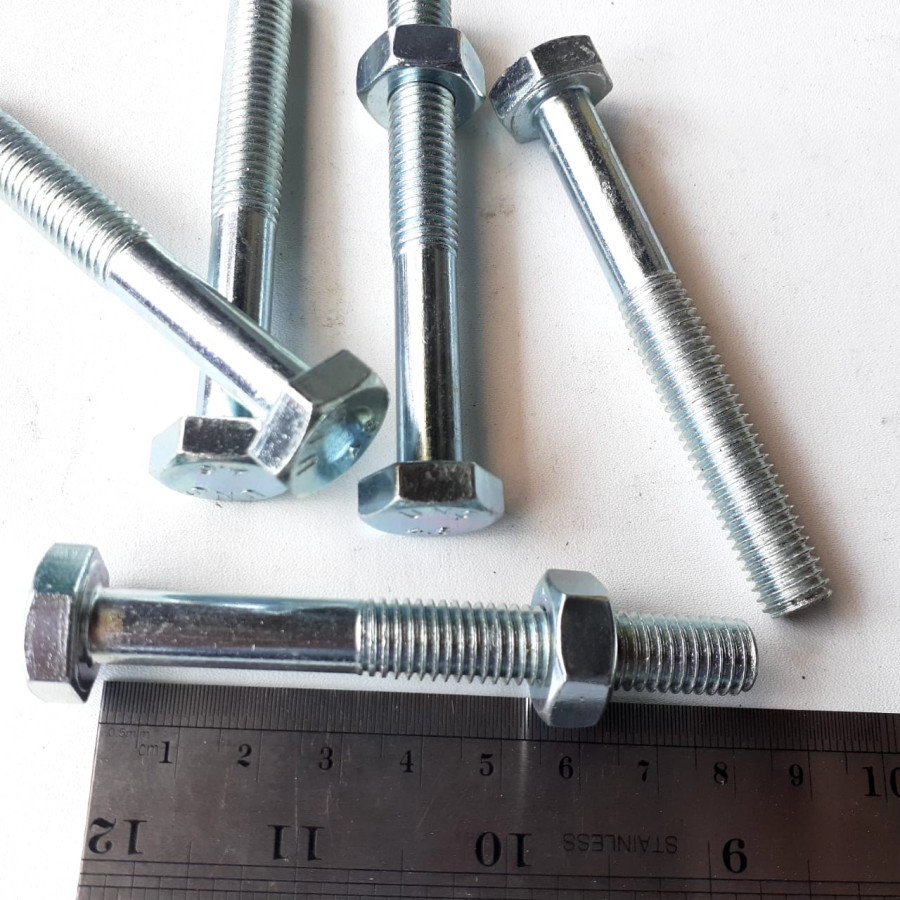 Jual BAUT MUR M10 X 80 PUTIH BMP M10X80 PANJANG 8CM 8 CM KUNCI 17 GALVANIZ GALVANIS | Shopee ...