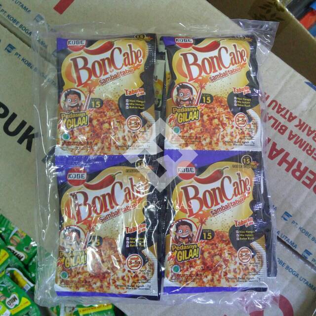 Jual BonCabe Level 15 per PACK (24 sachet × 7gr) BON CABE LV15 Sambal ...