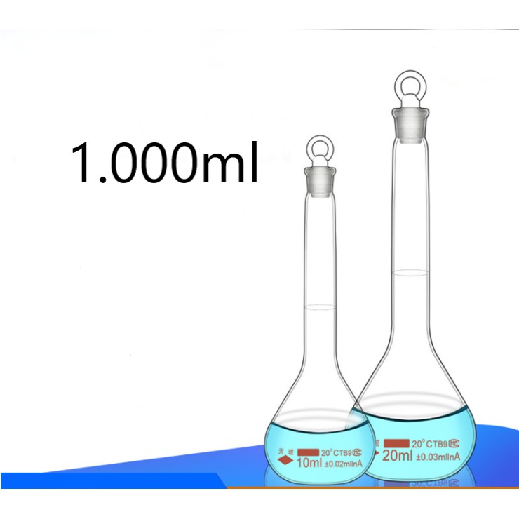 Jual TIAN BO Transparent Volumetric Flask/Labu Volumetri / Labu Ukur 1000ml | Shopee Indonesia