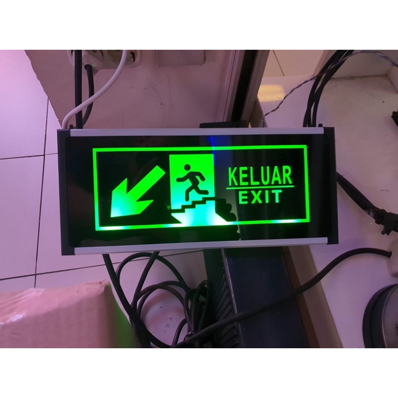 Jual lampu exit tangga darurat emergency panah kiri | Shopee Indonesia