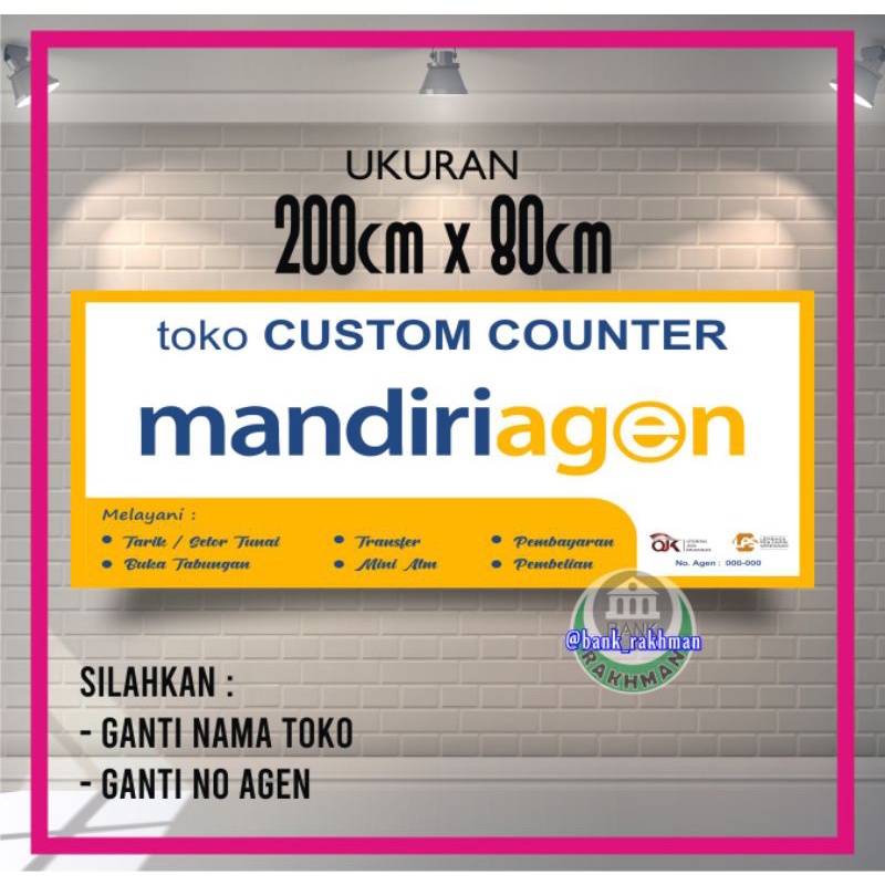 Jual SPANDUK BANNER AGEN MANDIRI UKURAN 200CM X 80CM | Shopee Indonesia