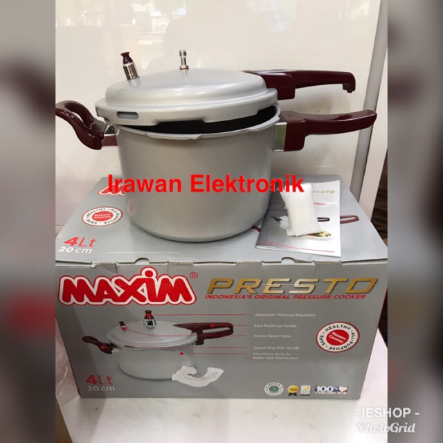 Presto Maxim 4 ltr 4ltr 4liter / Panci Presto 4ltr Maxim MURAH | Shopee ...
