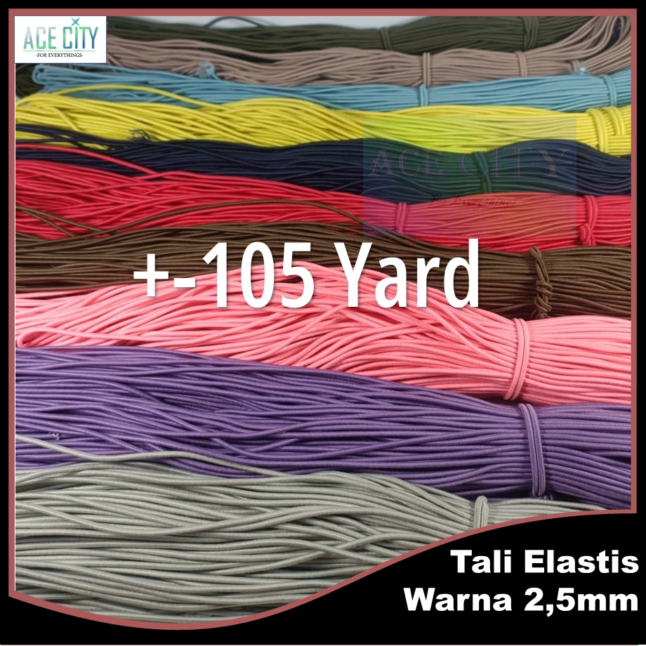 Jual Tali Elastis/tali karet/tali bulat Grosir +-105Yard Indonesia ...