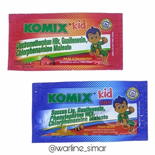 Jual Komix KID OBH Rasa Madu Sachet 5ml / Komix KID strawberry Sachet ...