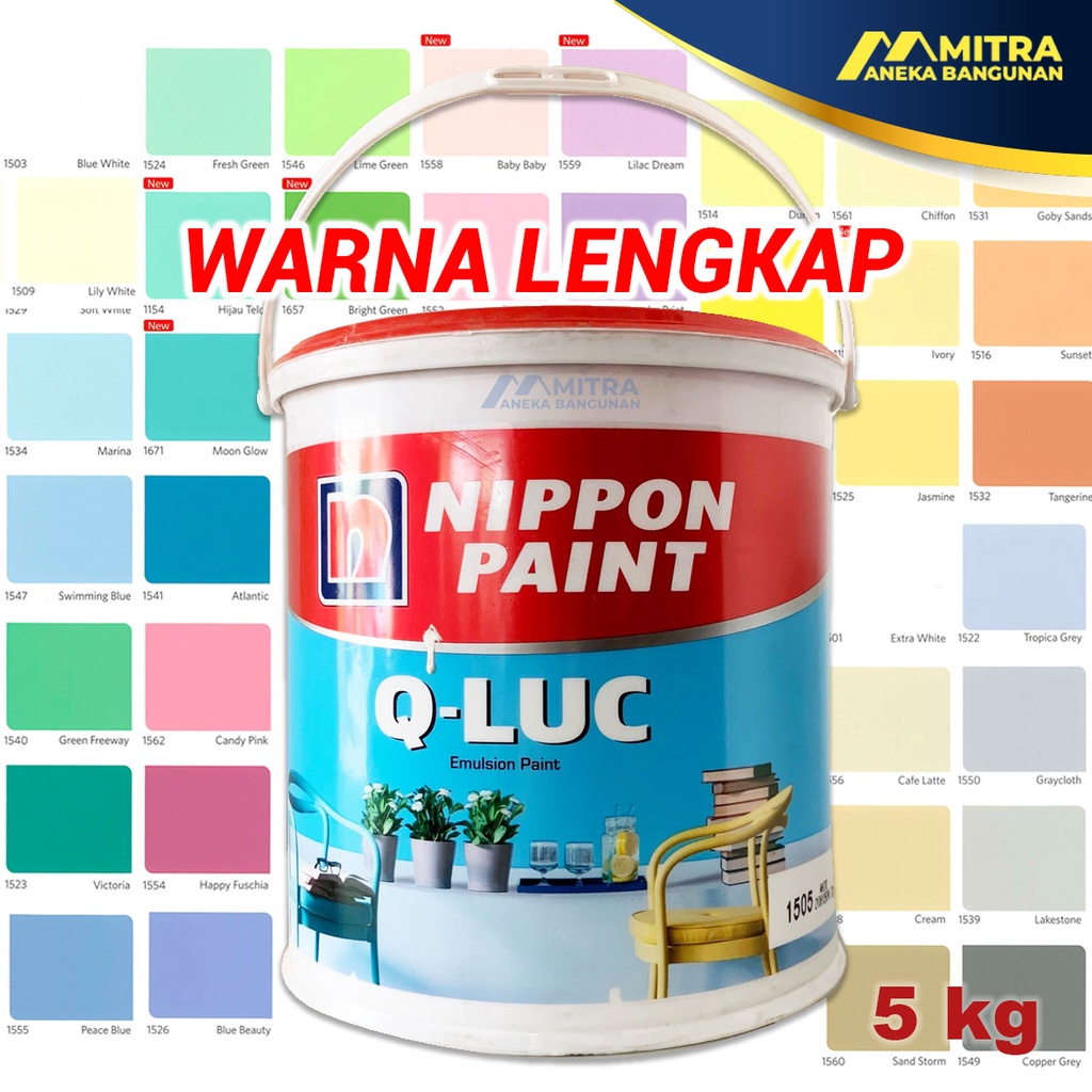 Jual CAT TEMBOK QLUC WARNA LENGKAP NIPPON PAINT CAT DINDING INTERIOR 4. ...