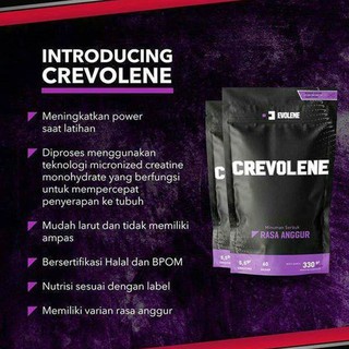 Jual CREVOLENE CREATINE EVOLENE Anggur 330 gr BPOM 60 SERVING | Shopee ...