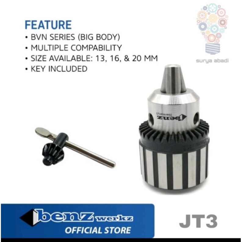 Jual kepala bor 16mm benz original chuck drill | Shopee Indonesia