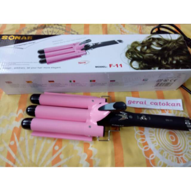 Jual Catokan 3 Barrel Sonar f 11 / f 13 Wave Gelombang Curly Rambut Gelombang | Shopee Indonesia