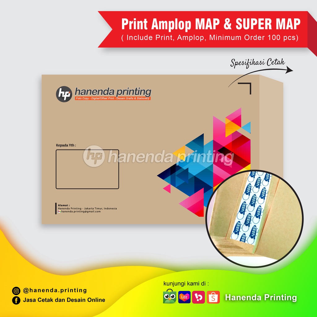 Jual PRINT CETAK AMPLOP COKLAT MAP 27,5 x 37 cm DAN SUPER MAP 29 x 40 ...