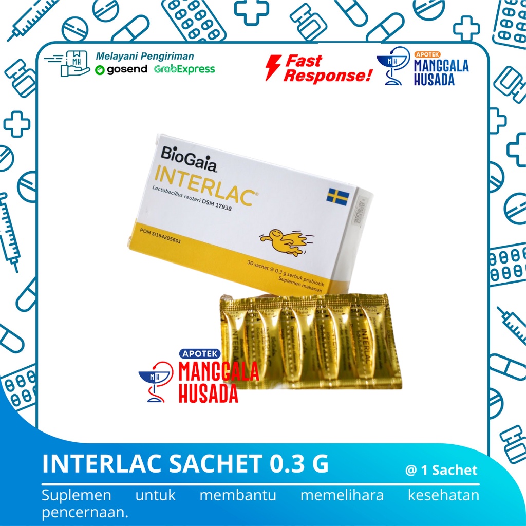 Jual INTERLAC SACHET 0.3 G SERBUK PROBIOTIK PER SACHET | Shopee Indonesia