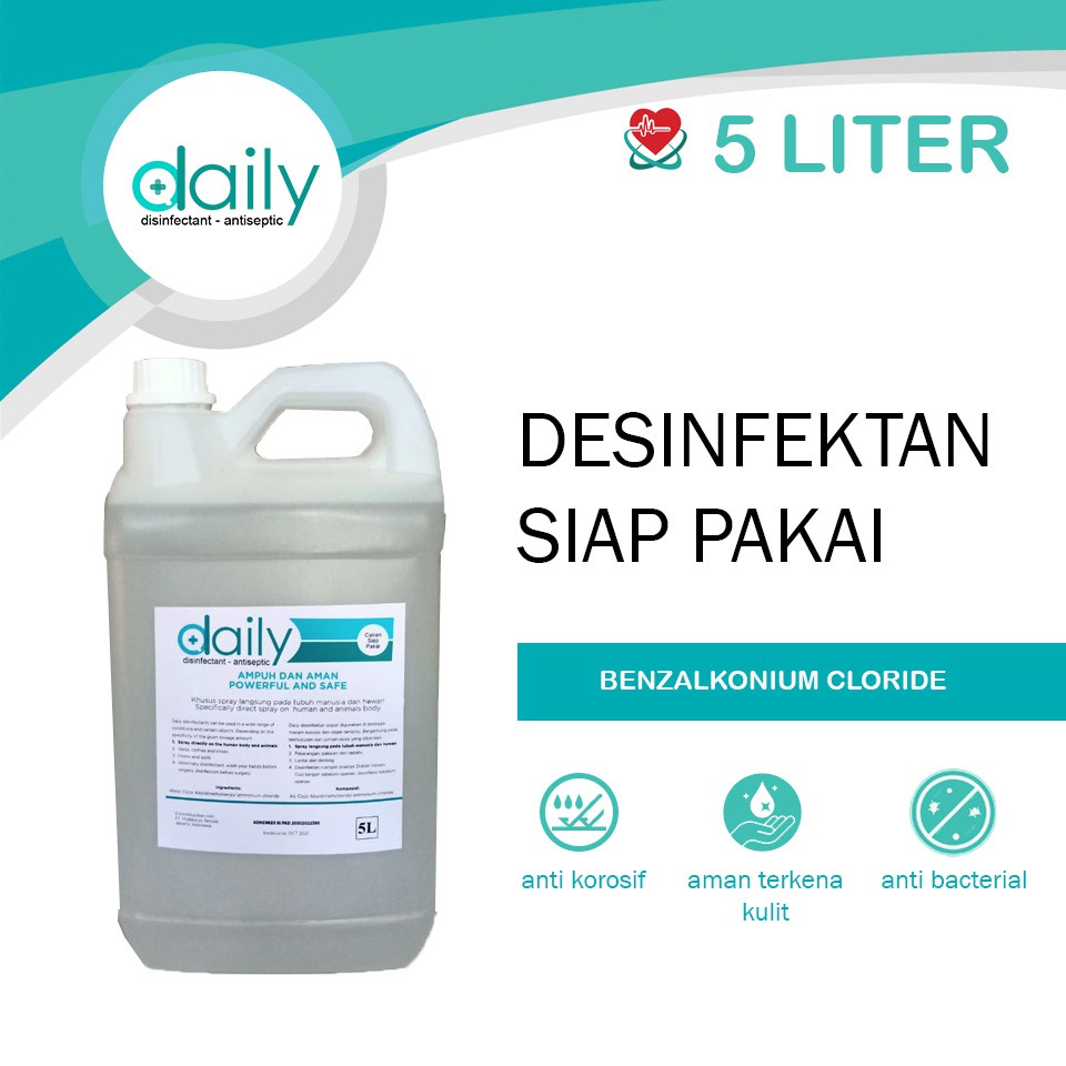 DESINFEKTAN DAILY REGULER DISINFEKTAN ANTISEPTIC 5 LITER ANTI VIRUS ...