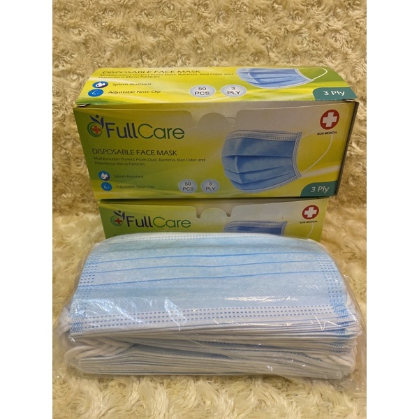 Jual MASKER Earloop Fullcare 3 ply(1 box isi 50 pcs) | Shopee Indonesia