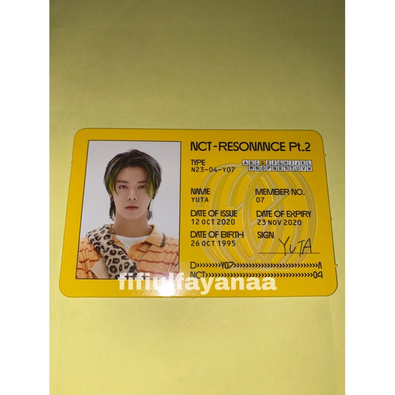 Jual ID Card Yuta Resonance Pt. 2 Departure Version | Shopee Indonesia