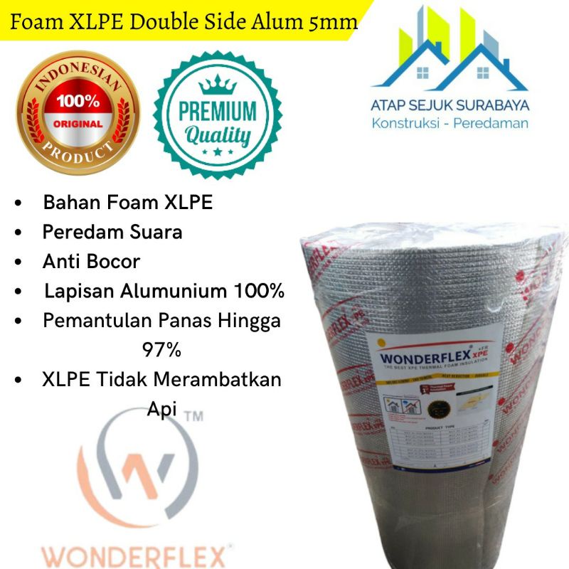 Jual Peredam Panas Atap Aluminium Foam XLPE Wonderflex Double Side 5mm ...