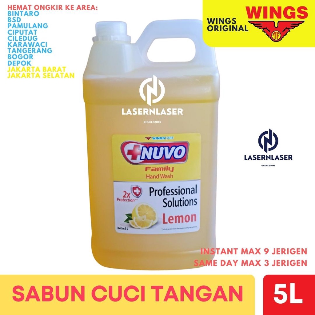 Jual Nuvo Family Handwash Sabun Cuci Tangan Lemon - KUNING 5 Liter 5L ...