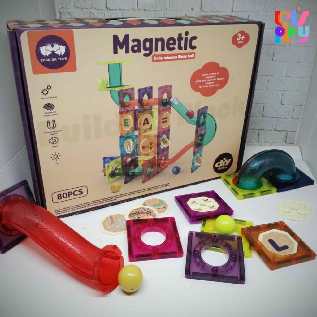 Jual Mainan Magnetic Tiles Marble Run 80 Pcs | Shopee Indonesia