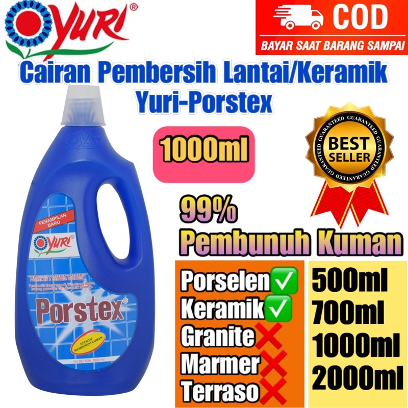 Jual Yuri Porstex Pembersih Kerak Lantai Keramik 1 Liter Pembersih ...
