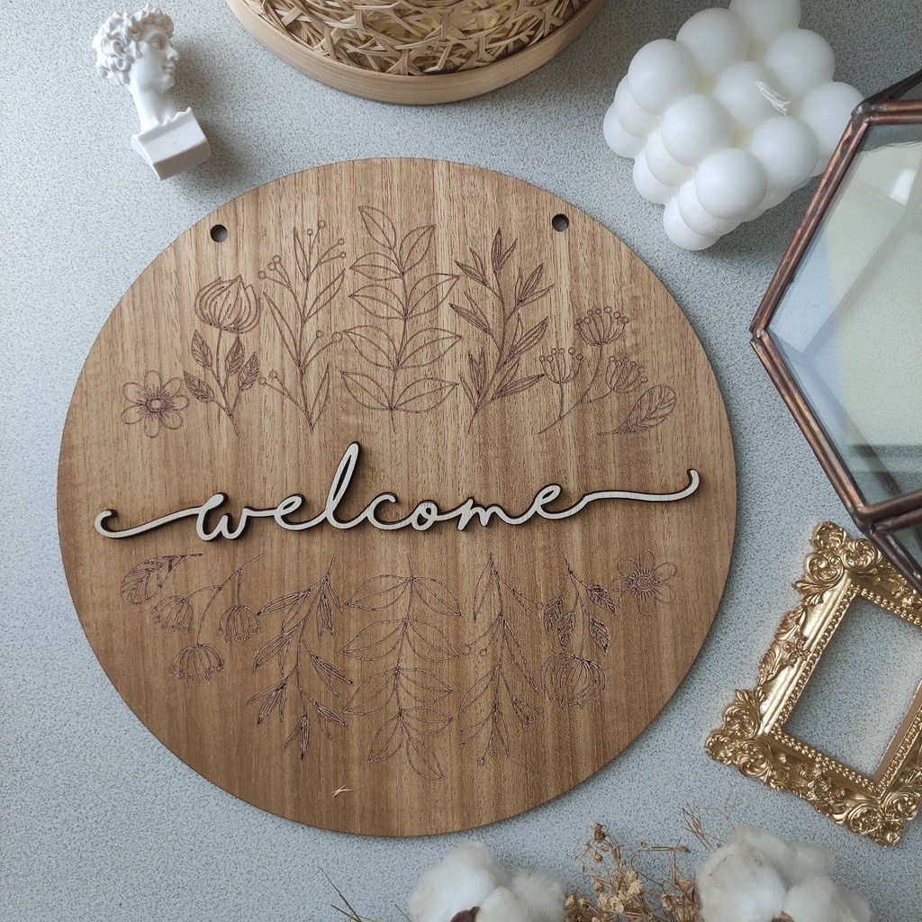 Jual PAPAN TOKO WELCOME/ SIGN WELCOME/ GANTUNGAN TOKO TUL;ISAN WELCOME ...