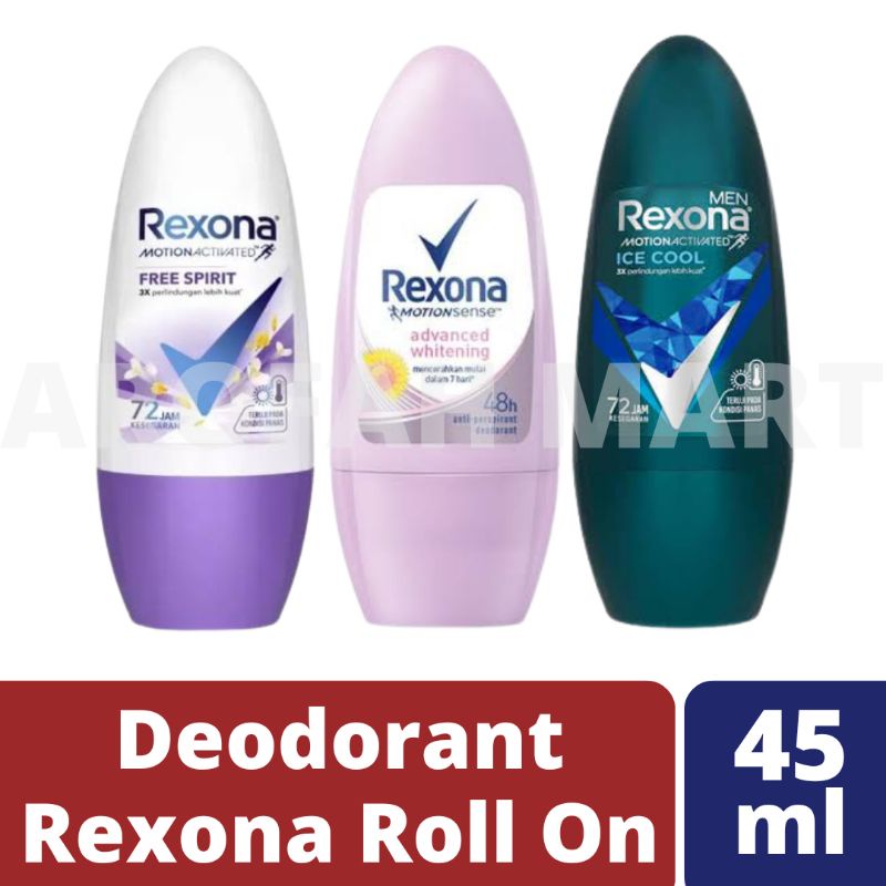 Jual Rexona Roll On 45ml / Advanced Whitening / Free Spirit / Ice Cool ...
