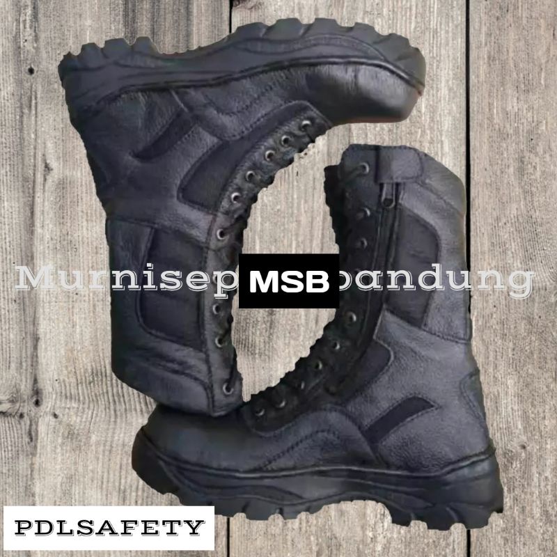 Jual SEPATU PDL PDH Hitam Boots Safety Kickers Pria Boot POLRI TNI ...
