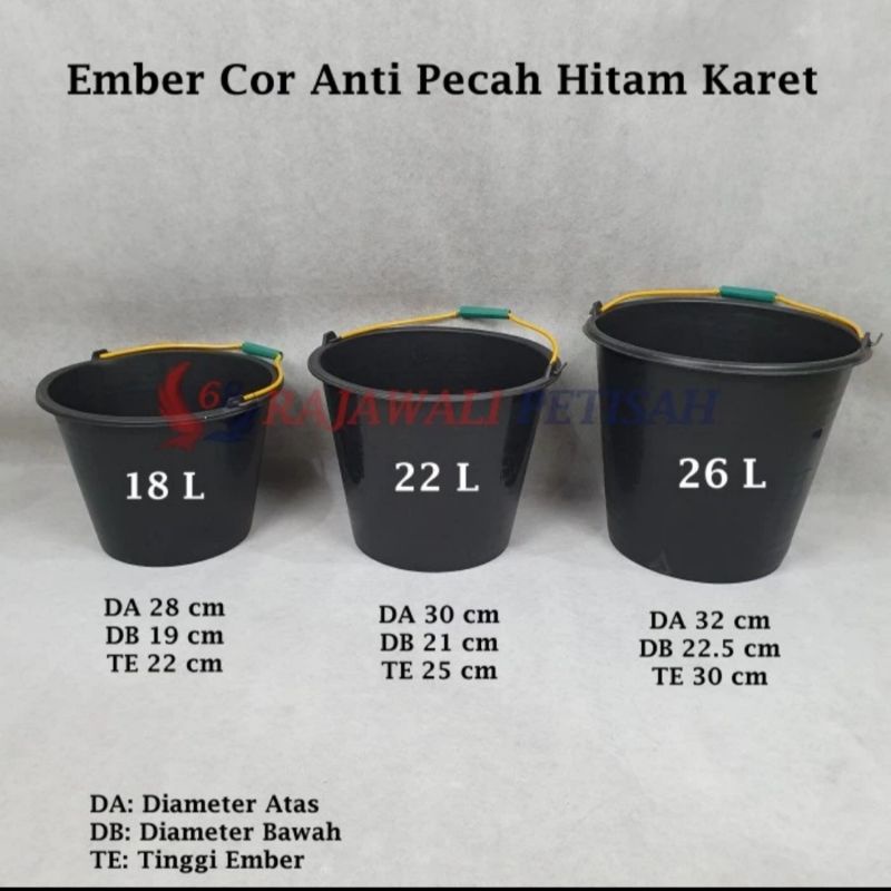 Jual Ember Cor Anti Pecah Hitam Karet | Shopee Indonesia