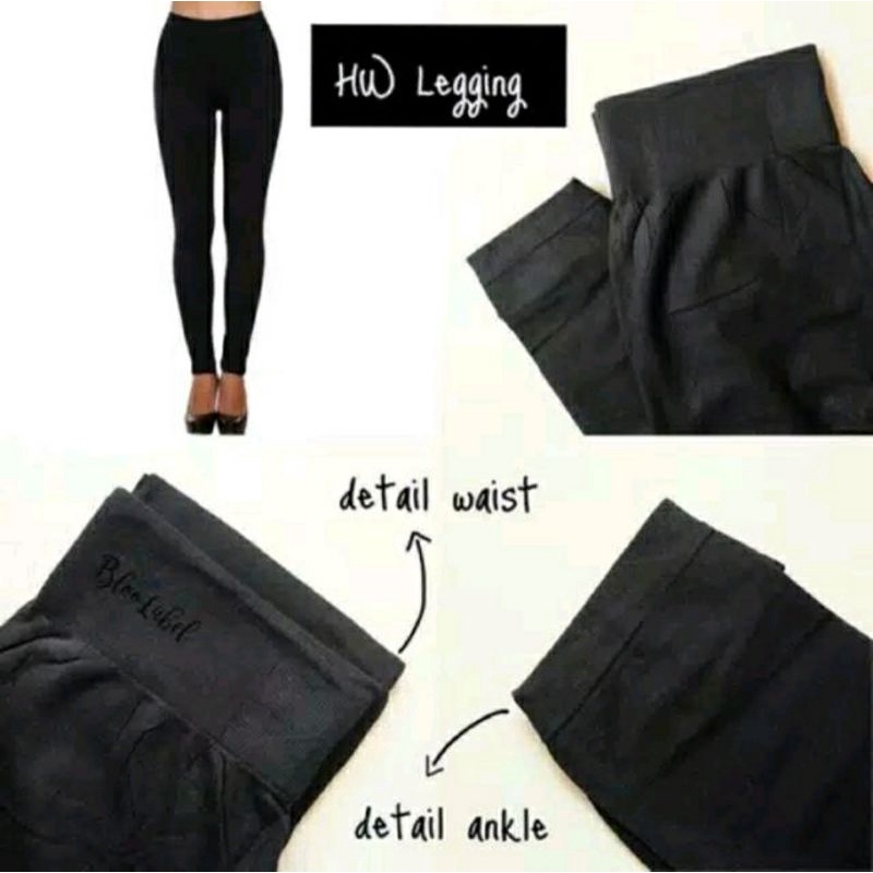 Jual LEGGING HW IMPORT POLOS HITAM TEBAL JUMBO FIT TO 90KG (COD ...