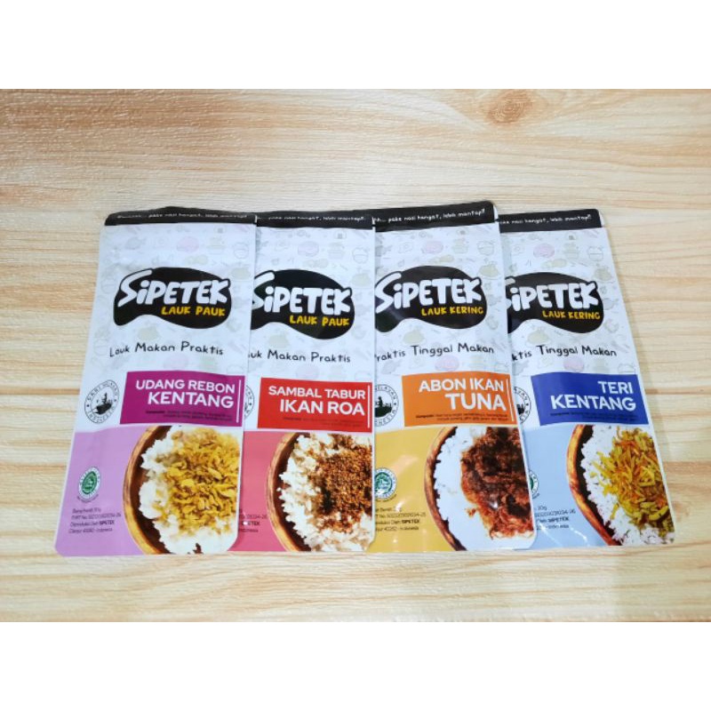 Jual Lauk Makan Praktis Sipetek/Abon/Teri Kentang/Udang Reborn/Sambal ...
