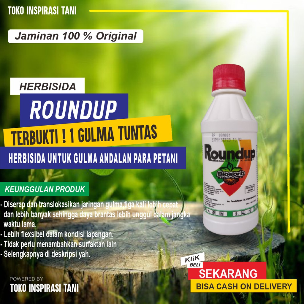 Jual Roundup Herbisida Obat Pembasmi Rumput Liar 200ml/Obat Pertanian ...