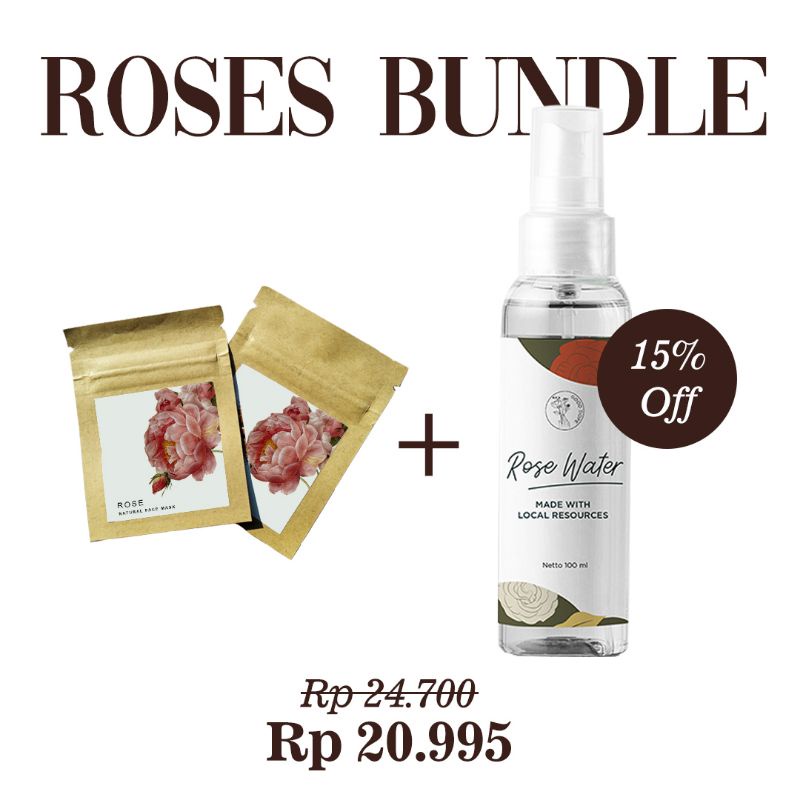 Jual Roses Bundle (Rose Water + Rose Powder Mask) Indonesia|Shopee ...