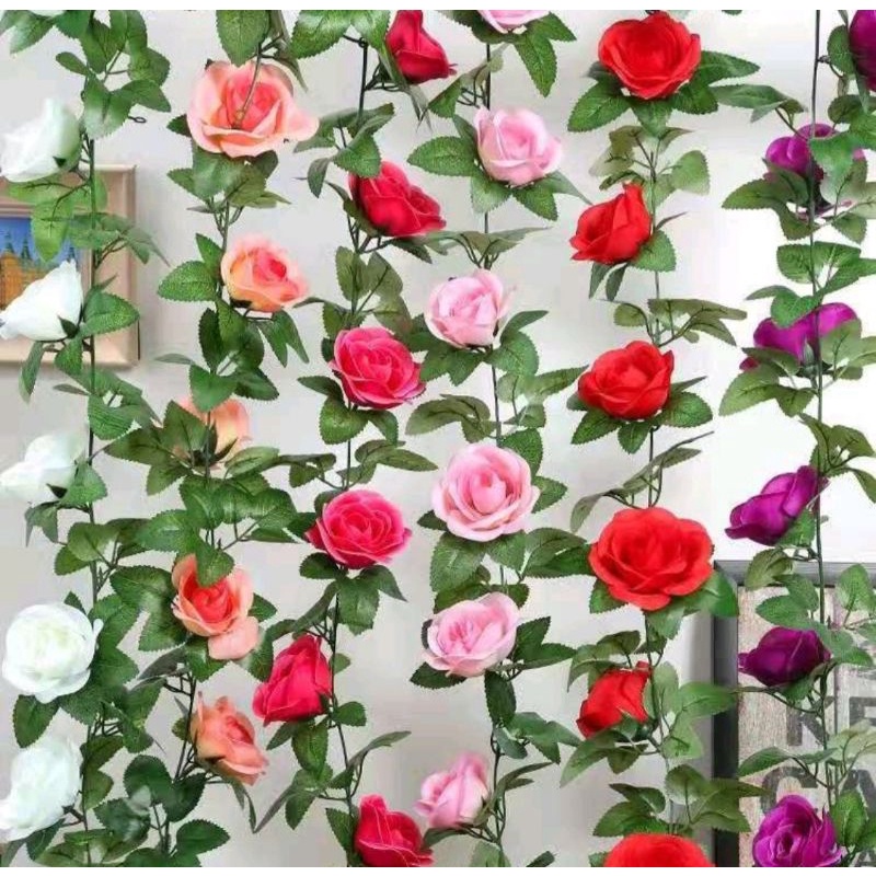 Jual bunga mawar hias gantung bunga rose hiasan dinding dekorasi ...