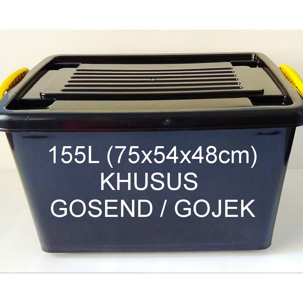Jual Container Box 155L Hitam Box Container hitam Roller box hitam ...