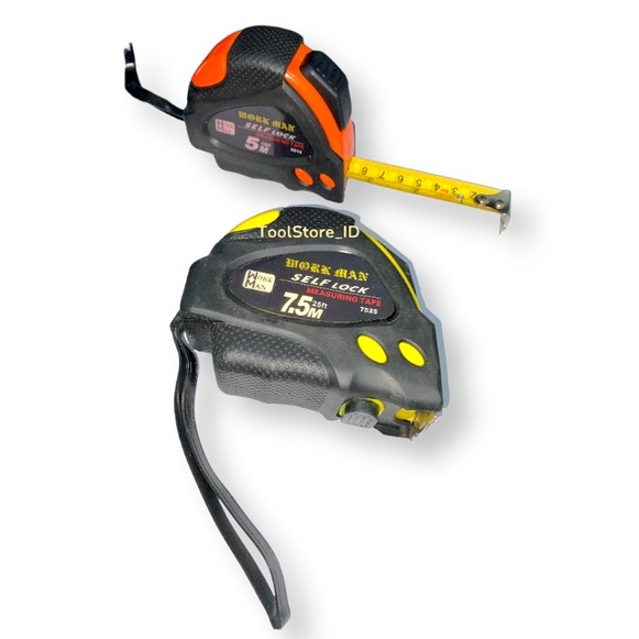 Jual Meteran Karet Workman 5M - 7.5M (SELF-LOCK) | Shopee Indonesia