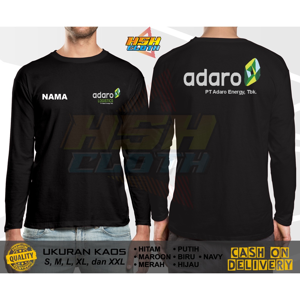 Jual Kaos Lengan Panjang Adaro Logistic Gratis NAMA Baju Perusahaan ...