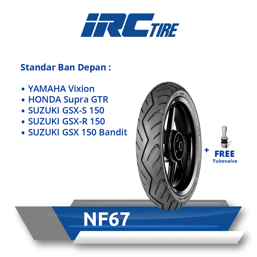 Jual Ban Depan Motor IRC 90-80-17 46P NF67 Tubeless Yamaha Vixion ...