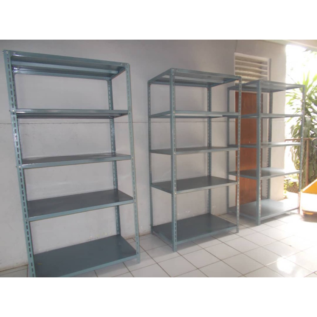 rak besi 5 susun abu serbaguna,rak minimarket gudang murah 200 x40x100 ...
